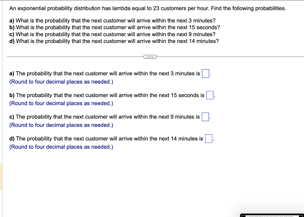 Solved An exponential probability distribution has lambda | Chegg.com