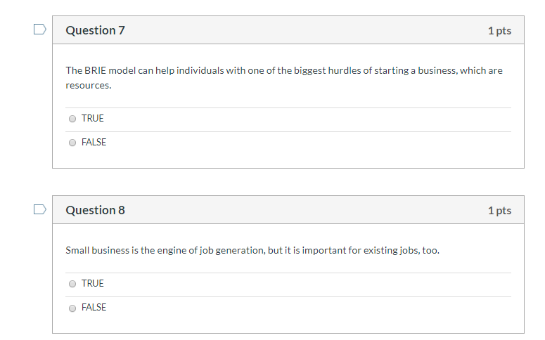Solved Question 7 1 pts The BRIE model can help individuals | Chegg.com