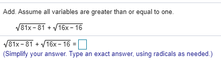 Solved Add. Assume all variables are greater than or equal | Chegg.com