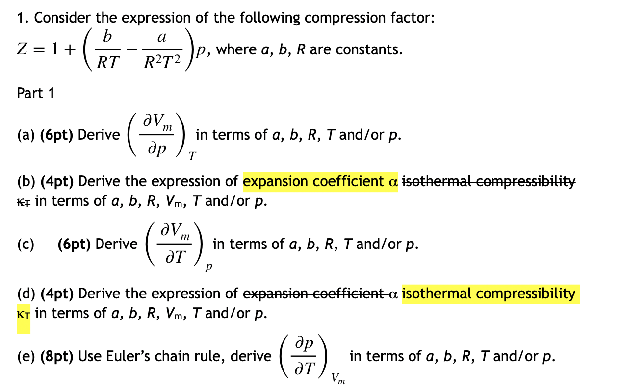 Solved 1. Consider the expression of the following | Chegg.com