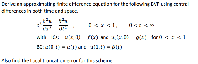 Solved Derive an approximating finite difference equation | Chegg.com