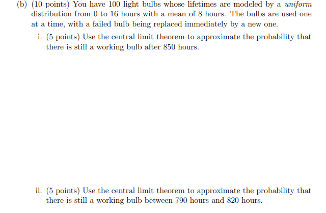 Solved 1. (20 points total) (a) (10 points) You have 100 | Chegg.com