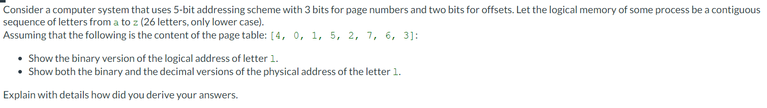 Solved Consider a computer system that uses 5 -bit | Chegg.com