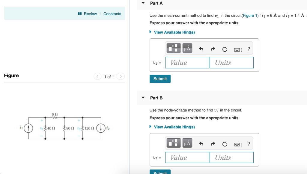 Solved Part A Use the mesh-current method to find v in the | Chegg.com