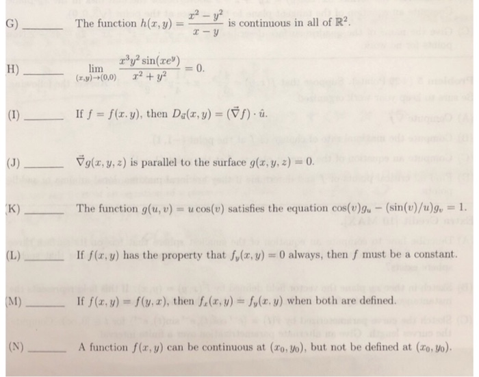 Solved G) The function h(r, is continuous in all of R2. lim | Chegg.com