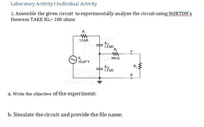 Solved Laboratory Activity 1:Individual Activity 1. Assemble | Chegg.com