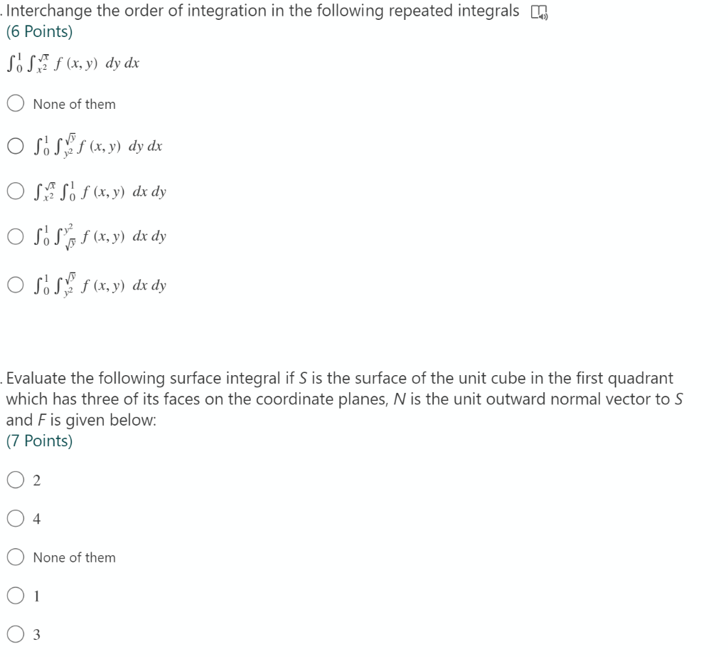 Solved Interchange the order of integration in the following | Chegg.com