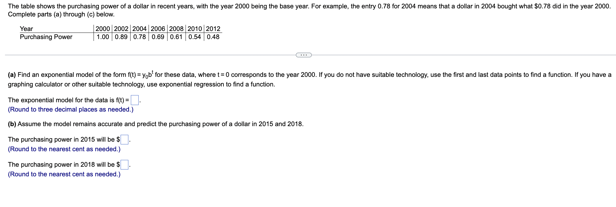 Solved Complete parts (a) through (c) below. | Chegg.com