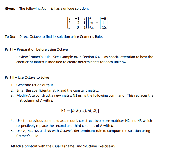 Solved Use Cramer's rule to solve the system | Chegg.com