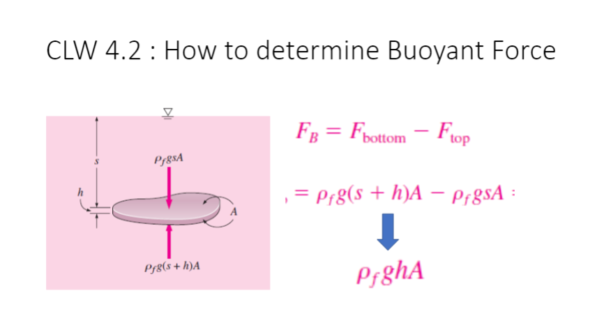 Solved CLW 4.2: How to determine Buoyant Force V 프 FB = | Chegg.com