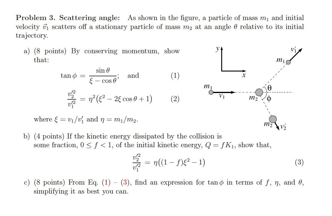Solved Problem 3. Scattering angle: As shown in the figure, | Chegg.com