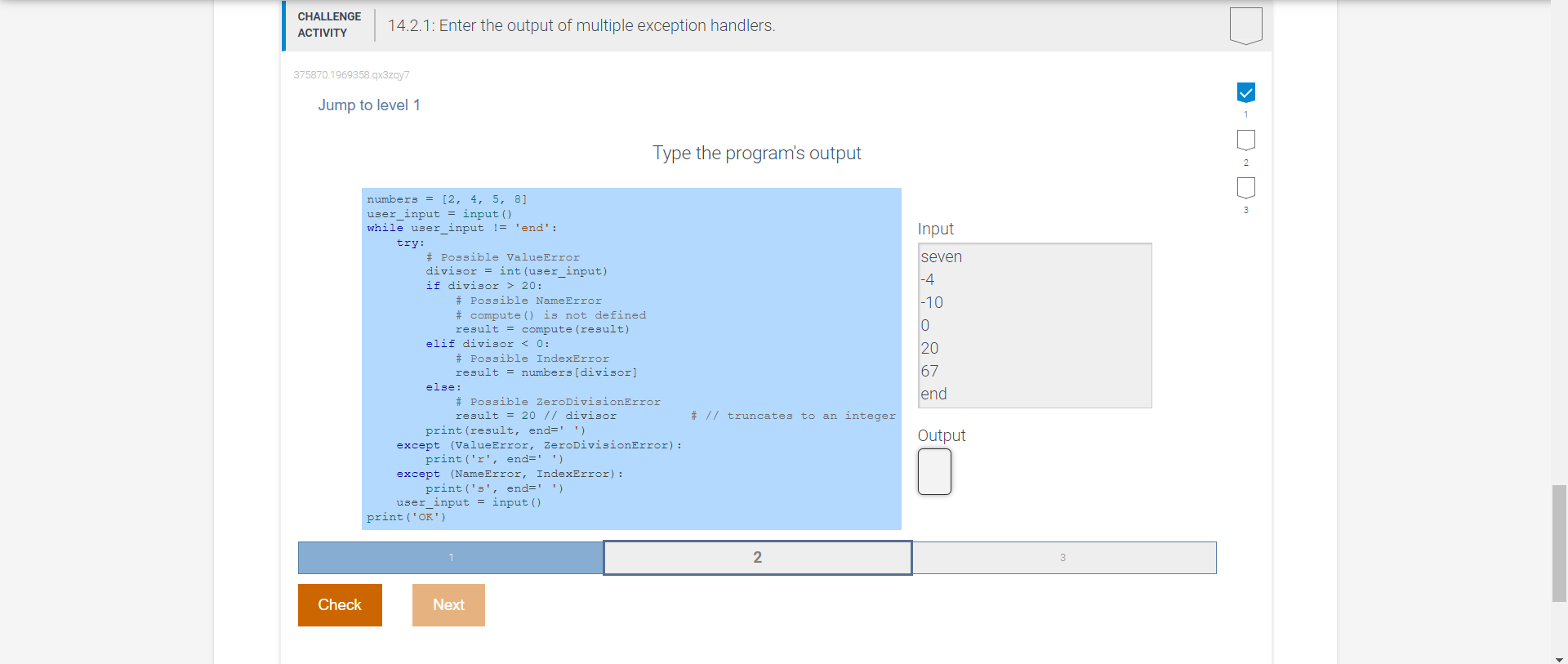 Solved CHALLENGE ACTIVITY 14.2.1: Enter the output of | Chegg.com