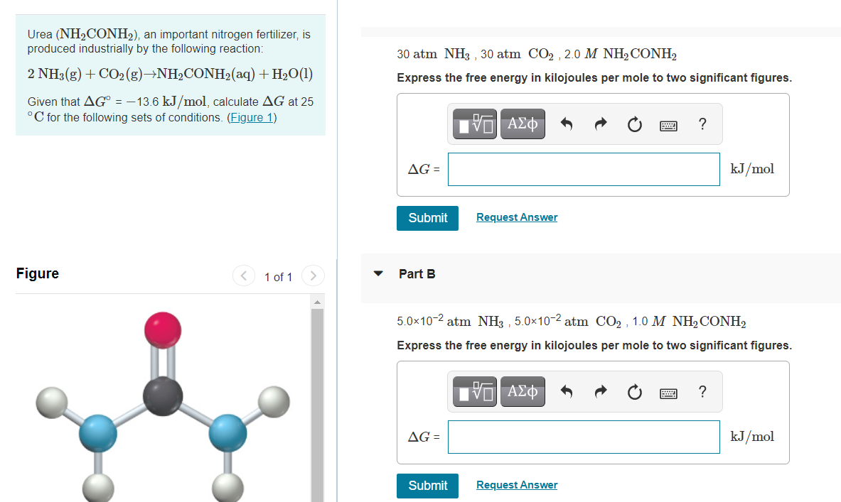 Solved Urea (NH CONH2), an important nitrogen fertilizer, is | Chegg.com