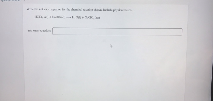 Solved Write the net ionic equation for the chemical | Chegg.com