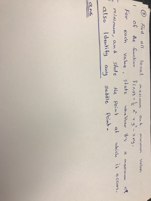 Solved maximum u& mini mu Values of the function £ | Chegg.com