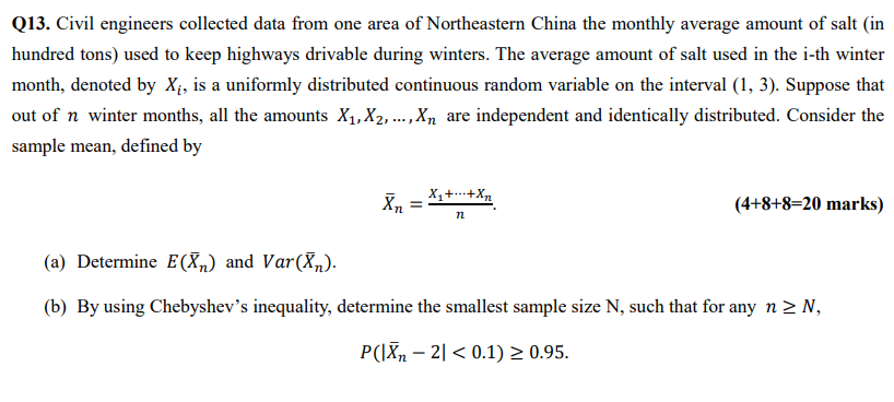 Solved Q13. Civil engineers collected data from one area of | Chegg.com