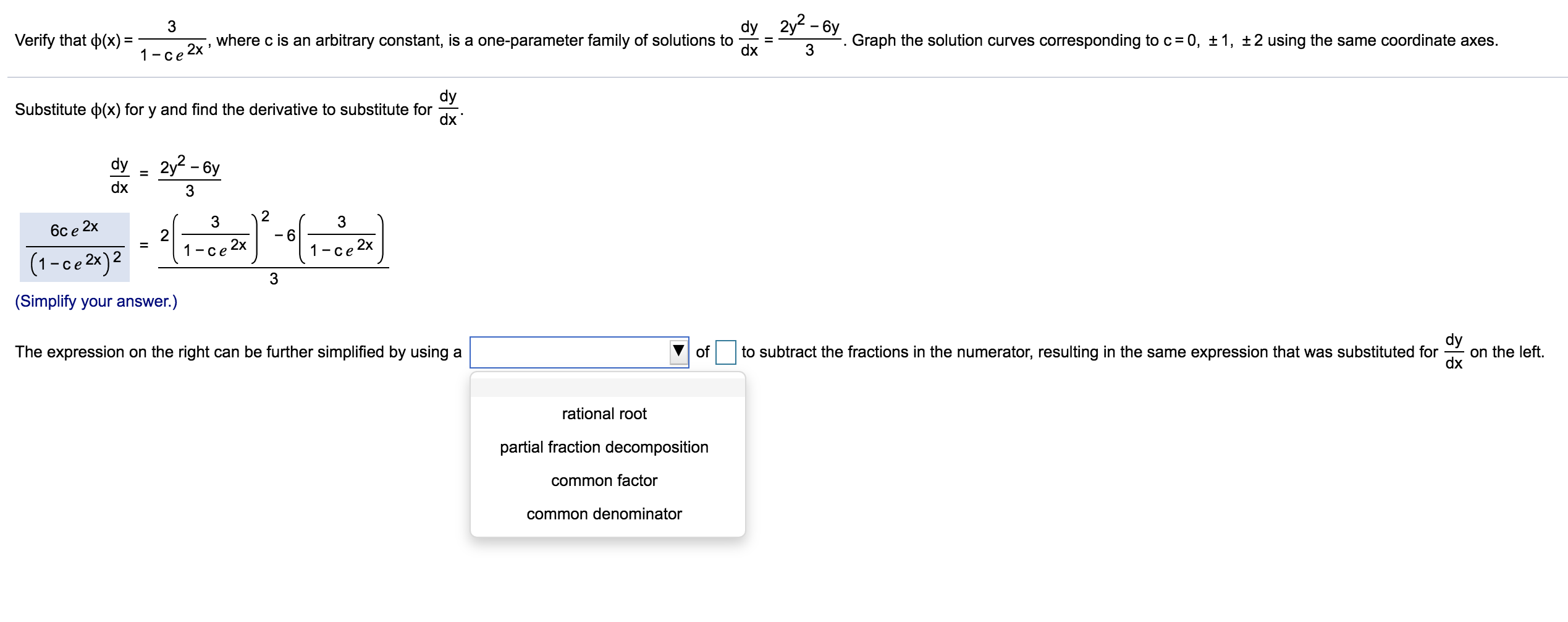 Solved 3 Verify that $(x) = - ; where c is an arbitrary | Chegg.com