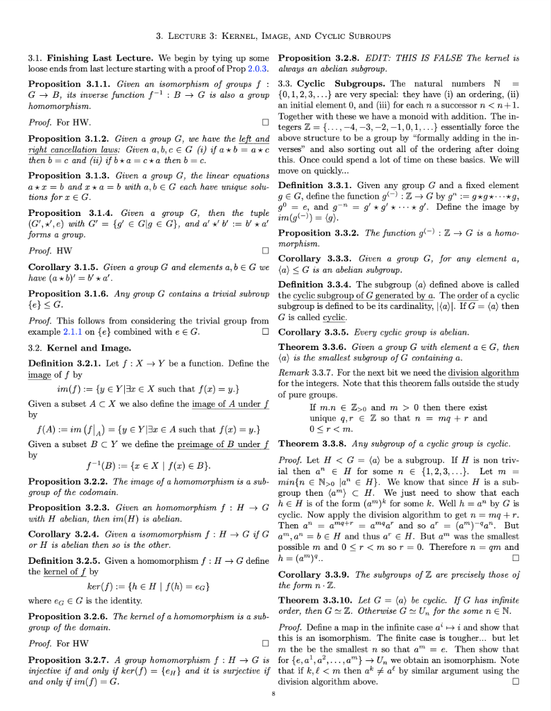 Solved and explain why you know this is a normal subgroup | Chegg.com