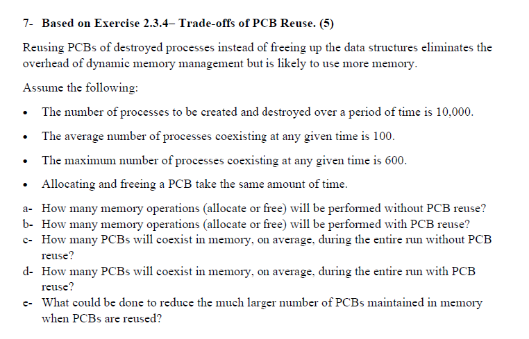 Solved 7- Based on Exercise 2.3.4- Trade-offs of PCB Reuse. | Chegg.com