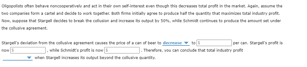 Solved 2. Deviating from the collusive outcome Stargell and | Chegg.com