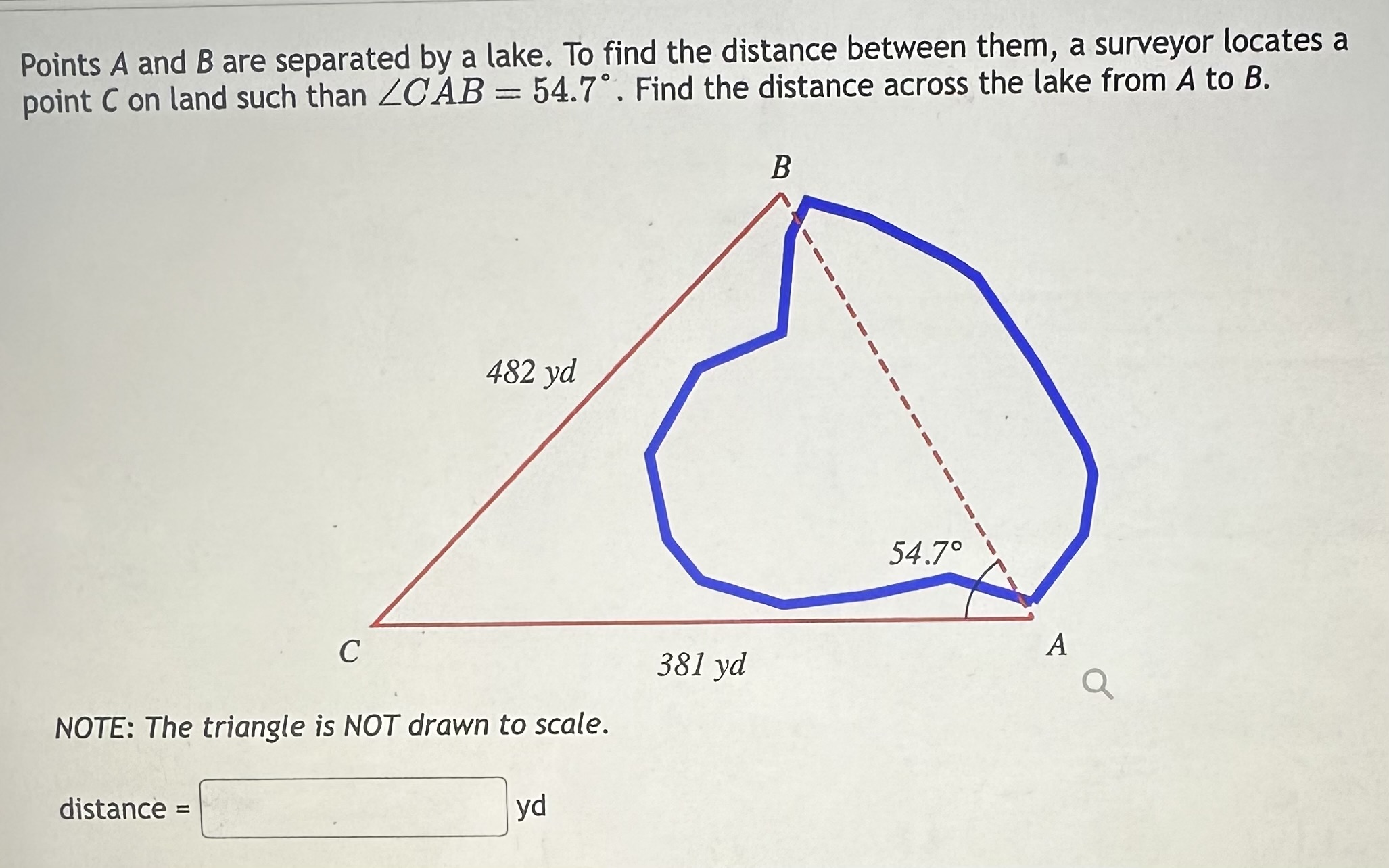 Solved Points A and B are separated by a lake. To find the | Chegg.com