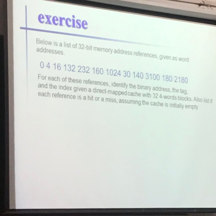 Solved exercise Below addresses is a list of 32-bit memory | Chegg.com
