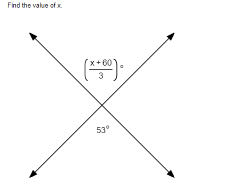 Solved Find the value of x. X+60 o 3 53° | Chegg.com