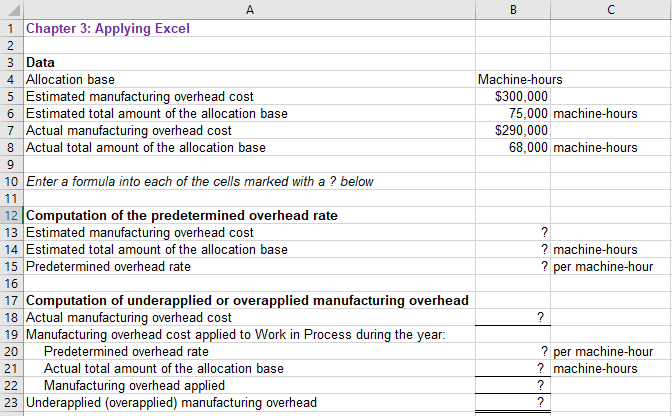 Solved A 1 Chapter 3: Applying Excel 3 Data 4 Allocation | Chegg.com