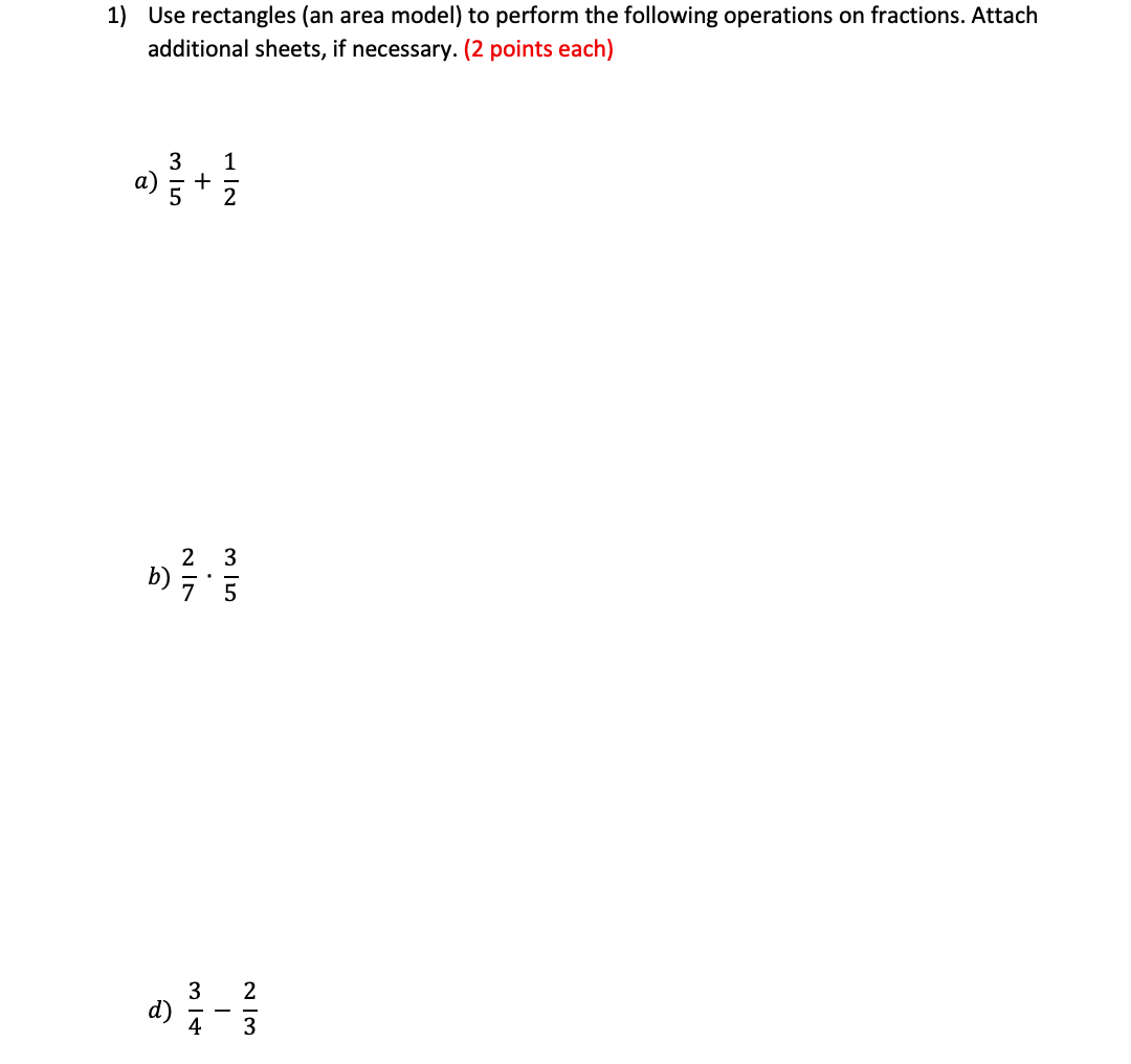 Solved 1) Use rectangles (an area model) to perform the | Chegg.com