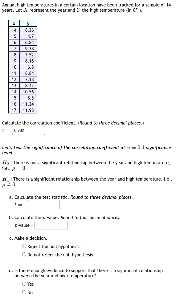Solved Annual high temperatures in a certain location have | Chegg.com