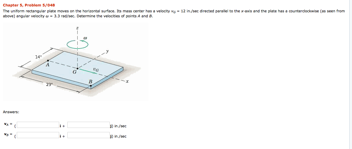 Solved Chapter 5, Problem 5/048 The uniform rectangular | Chegg.com