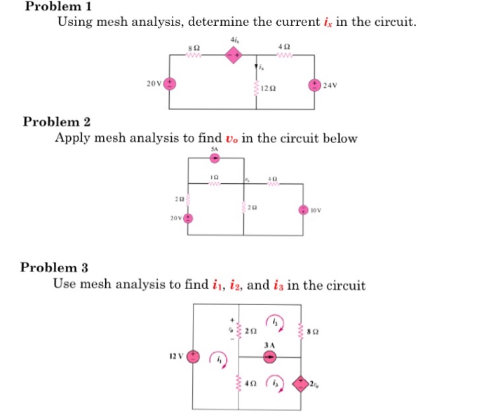 Solved Using mesh analysis, determine the current i_x in the | Chegg.com Solved Using mesh analysis, determine the current i_x in the | Chegg.com