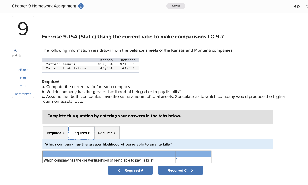 Solved Chapter 9 Homework Assignment i Saved Help Sa 1 Bill | Chegg.com