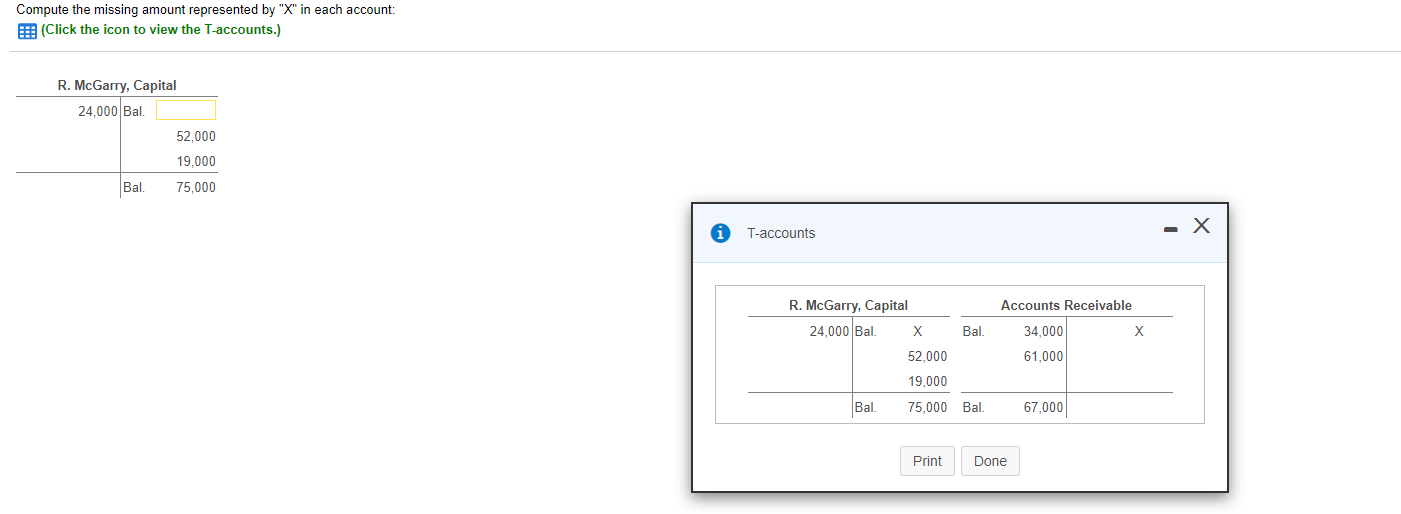 Solved Compute the missing amount represented by "X" in each | Chegg.com