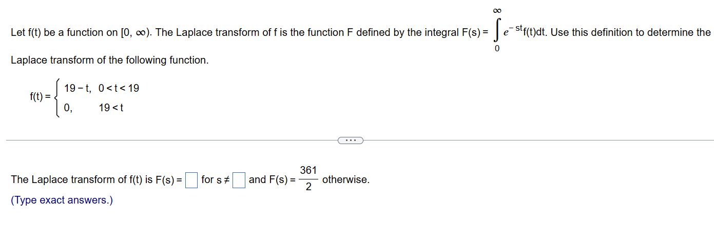 Let f(t) ﻿be a function on [0,∞). ﻿The Laplace | Chegg.com