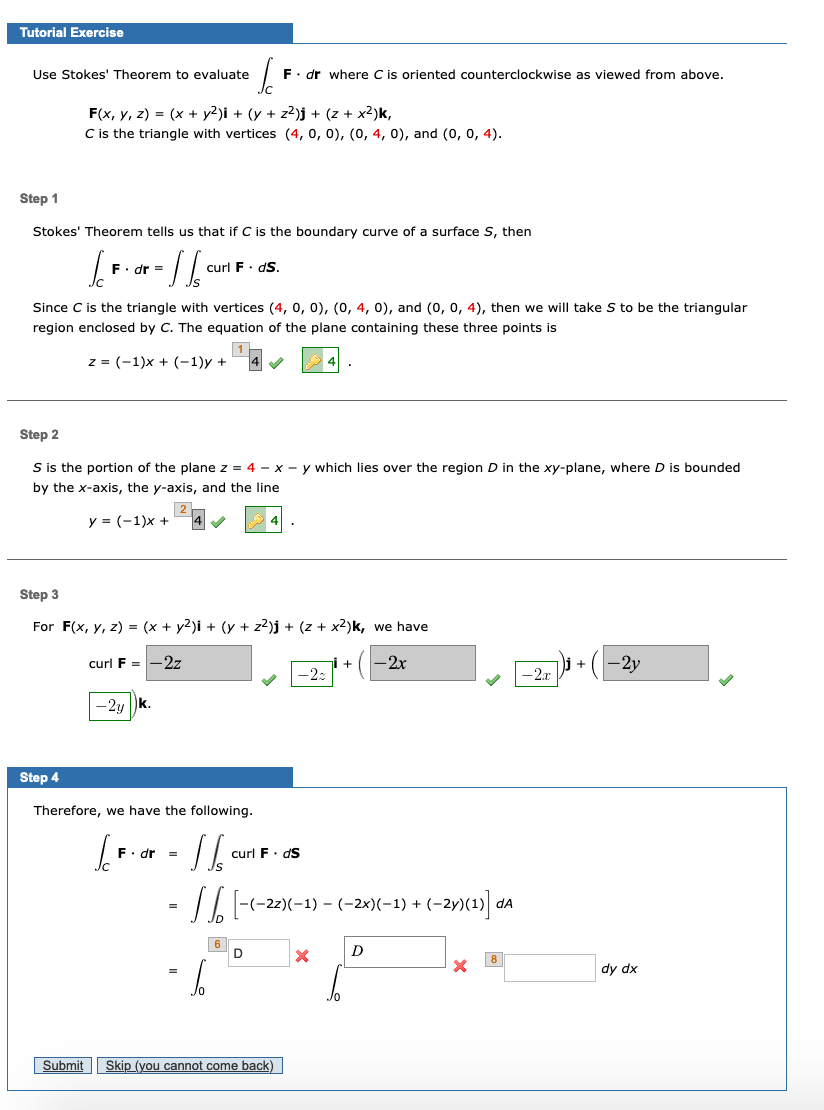 Solved Tutorial Exercise Use Stokes Theorem To Evaluate Lo 6770
