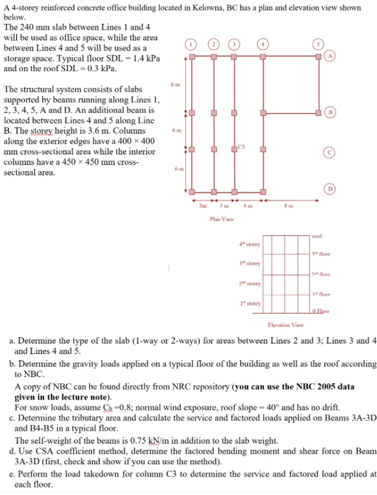 Solved A 4-storey reinforced concrete office building | Chegg.com