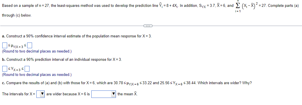 Solved Based on a sample of n=27, the least-squares method | Chegg.com