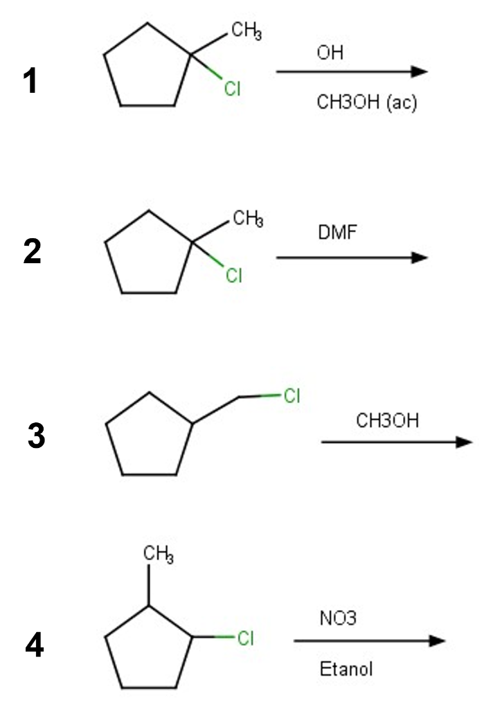 Solved Сн, ОН СНЗОН (ас) CHE DMF СІ СНЗОН CH3 No3 СІ Etanol | Chegg.com