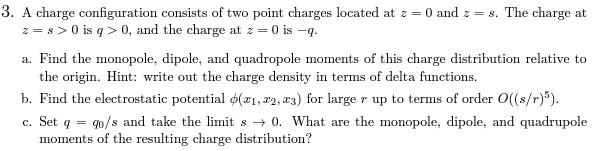 A charge configuration consists of two point charges | Chegg.com