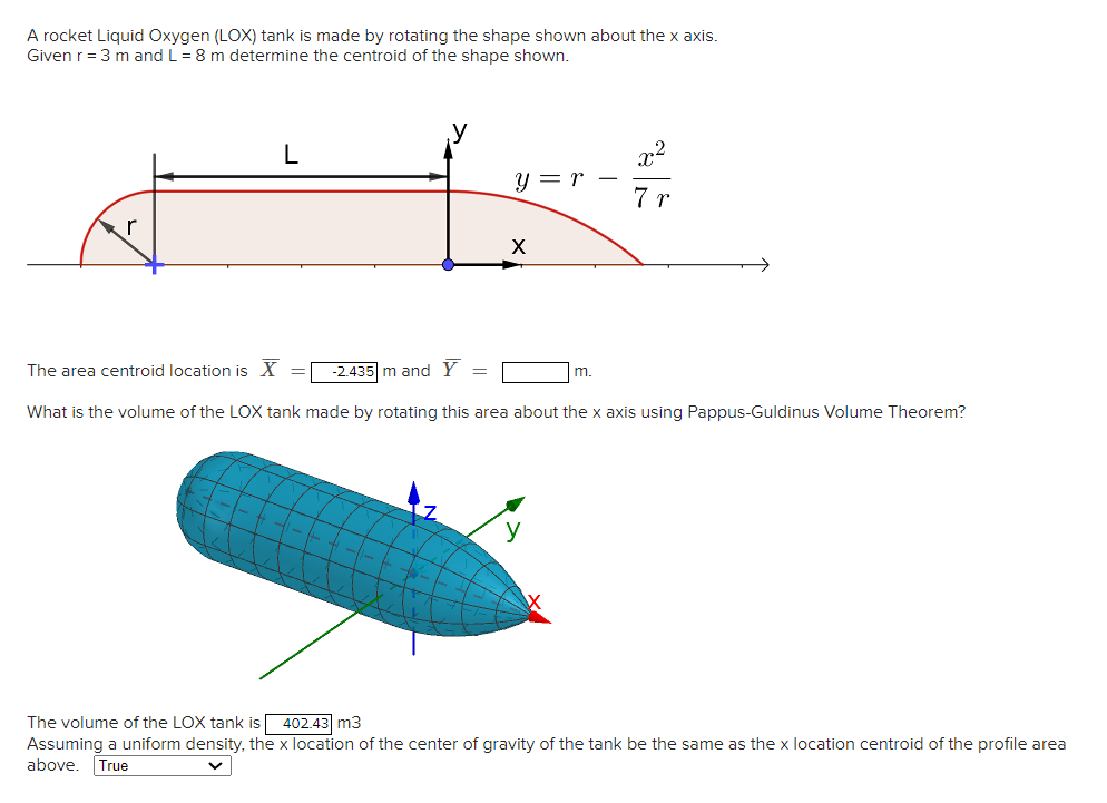 Solved A rocket Liquid Oxygen (LOX) tank is made by rotating | Chegg.com
