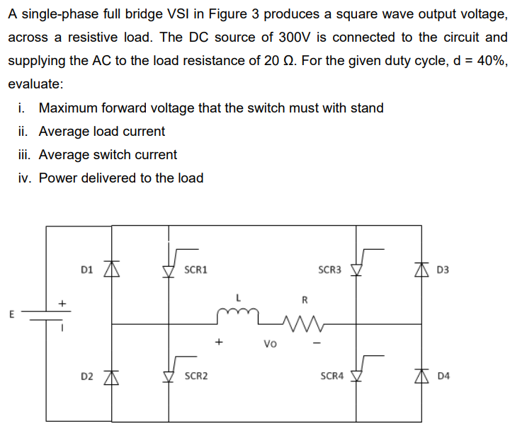 Solved A single-phase full bridge VSI in Figure 3 produces a | Chegg.com Solved A single-phase full bridge VSI in Figure 3 produces a | Chegg.com