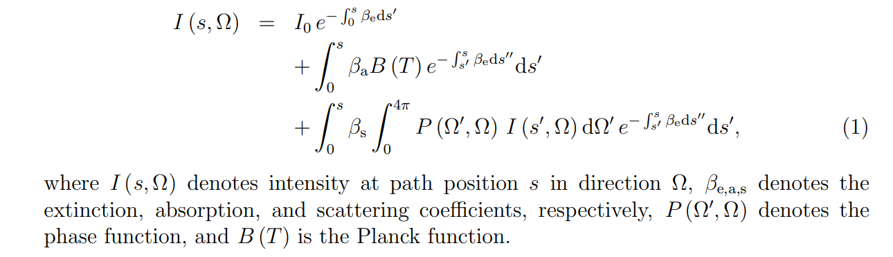 The integral form of the (scalar) radiative transfer | Chegg.com