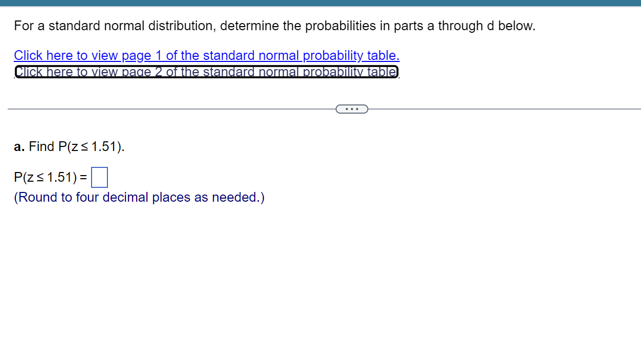 Solved Cumulative Probabilities for the Standard Normal | Chegg.com Solved Cumulative Probabilities for the Standard Normal | Chegg.com