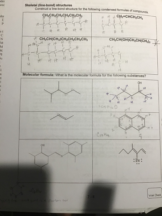 Solved der cec Skeletal (line-bond) structures Construct a | Chegg.com