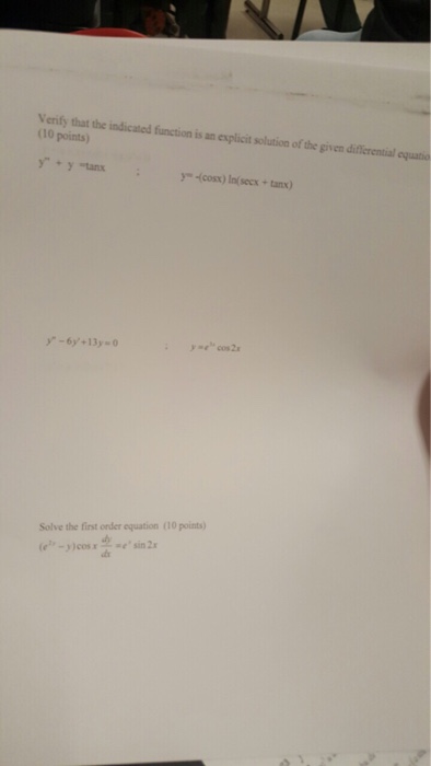 Solved Verify that the indicated function is an explicit | Chegg.com