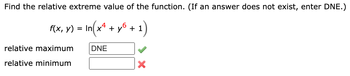Solved Find the relative extreme value of the function. (If | Chegg.com