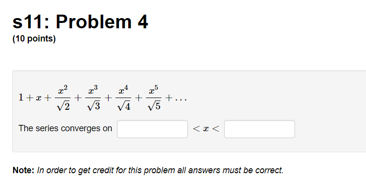 Solved s11: Problem 4 (10 points) 1+x+2x2+3x3+4x4+5x5+… The | Chegg.com