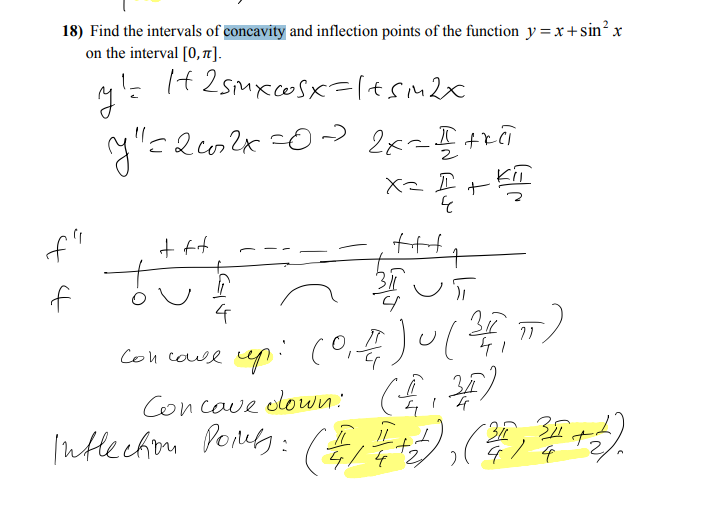 Solved 10) Find the intervals of concavity and inflection | Chegg.com
