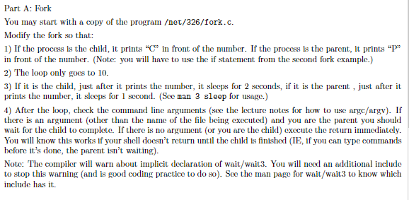 Solved GNU nano 2.5.3 File: fork.c #include /* Needed for | Chegg.com Solved GNU nano 2.5.3 File: fork.c #include /* Needed for | Chegg.com